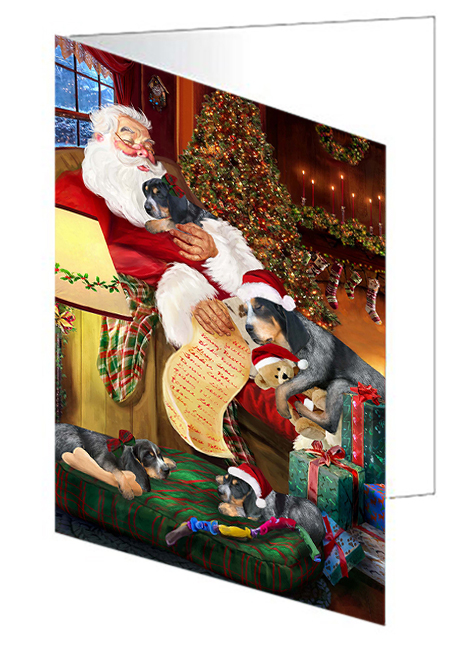 Christmas Santa Sleeping with Gifts Dogs Cats Greeting Invitation Card ...